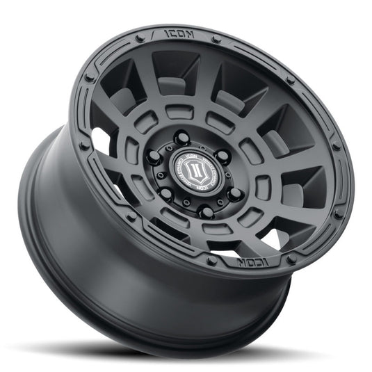 ICON Thrust 17x8.5 6x5.5 25mm Offset 5.75in BS 106.1mm Bore Satin Blac ...