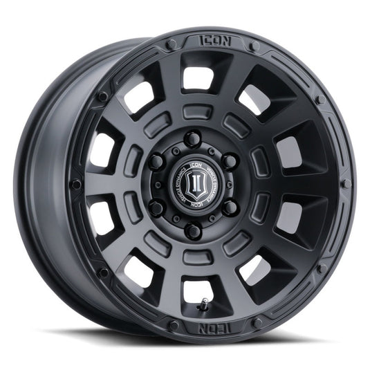 ICON Thrust 17x8.5 6x5.5 25mm Offset 5.75in BS 106.1mm Bore Satin Blac ...